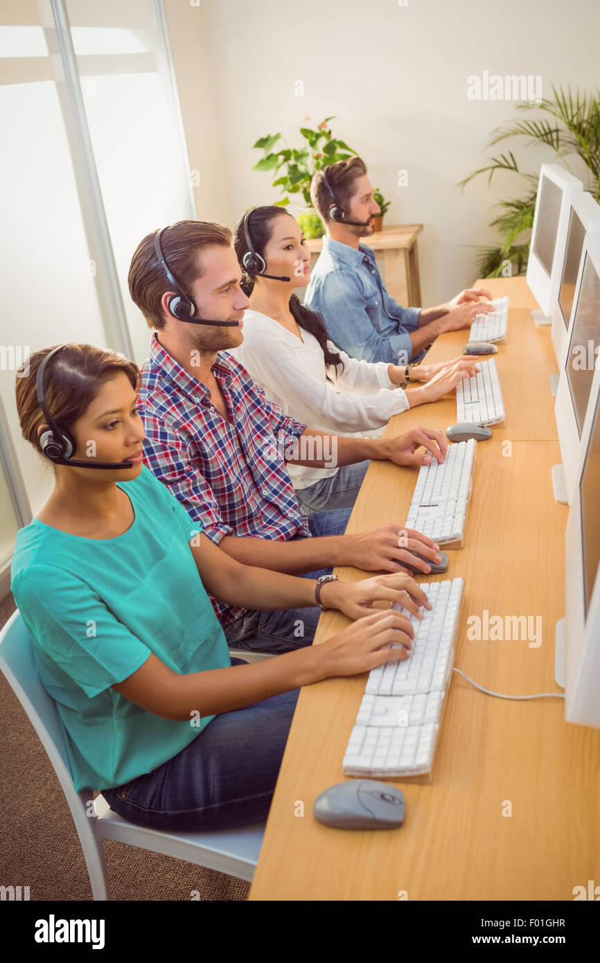 Call centre colleagues at work Stock Photo - Alamy