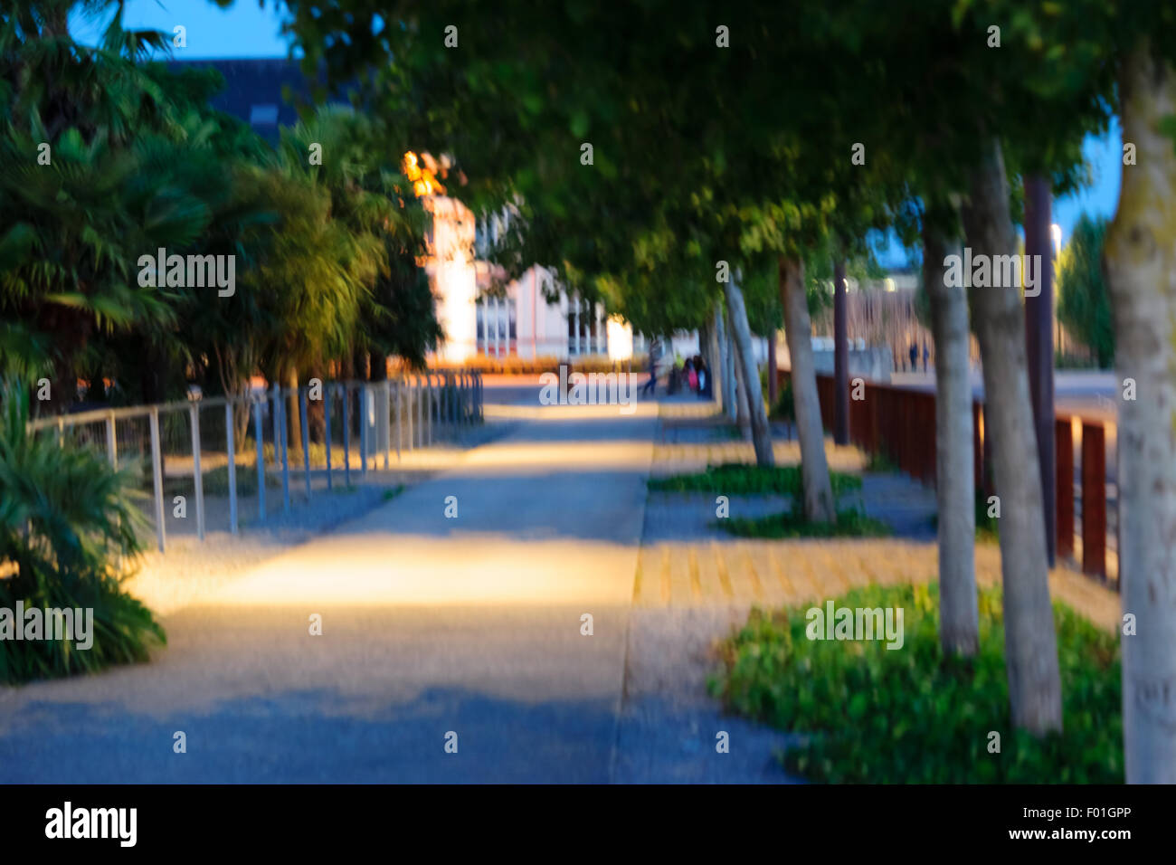 night time street scene nantes france Stock Photo - Alamy
