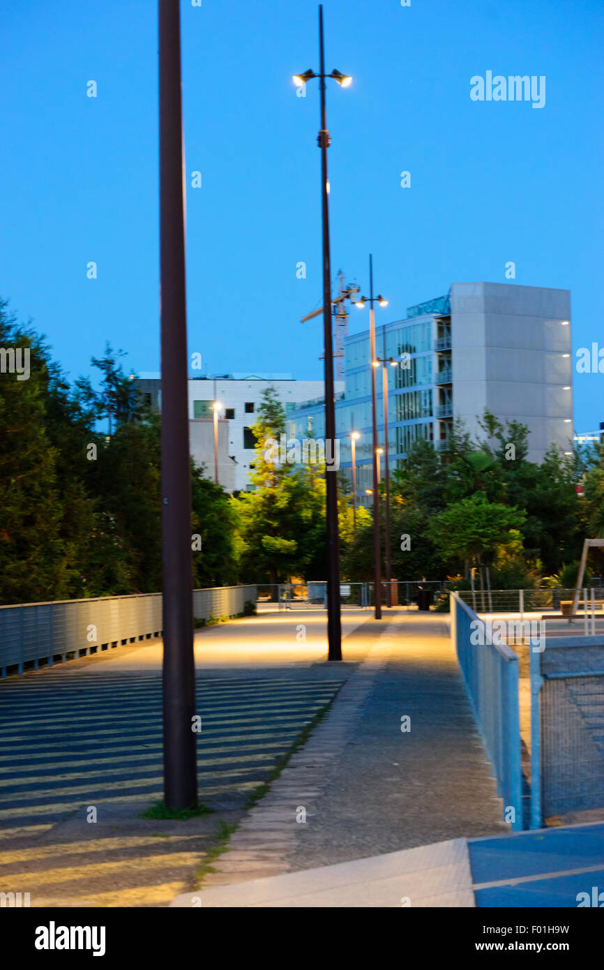 night time street scene nantes france Stock Photo - Alamy
