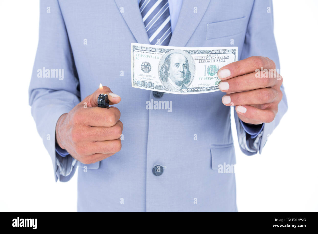 Man burning money hi-res stock photography and images - Alamy