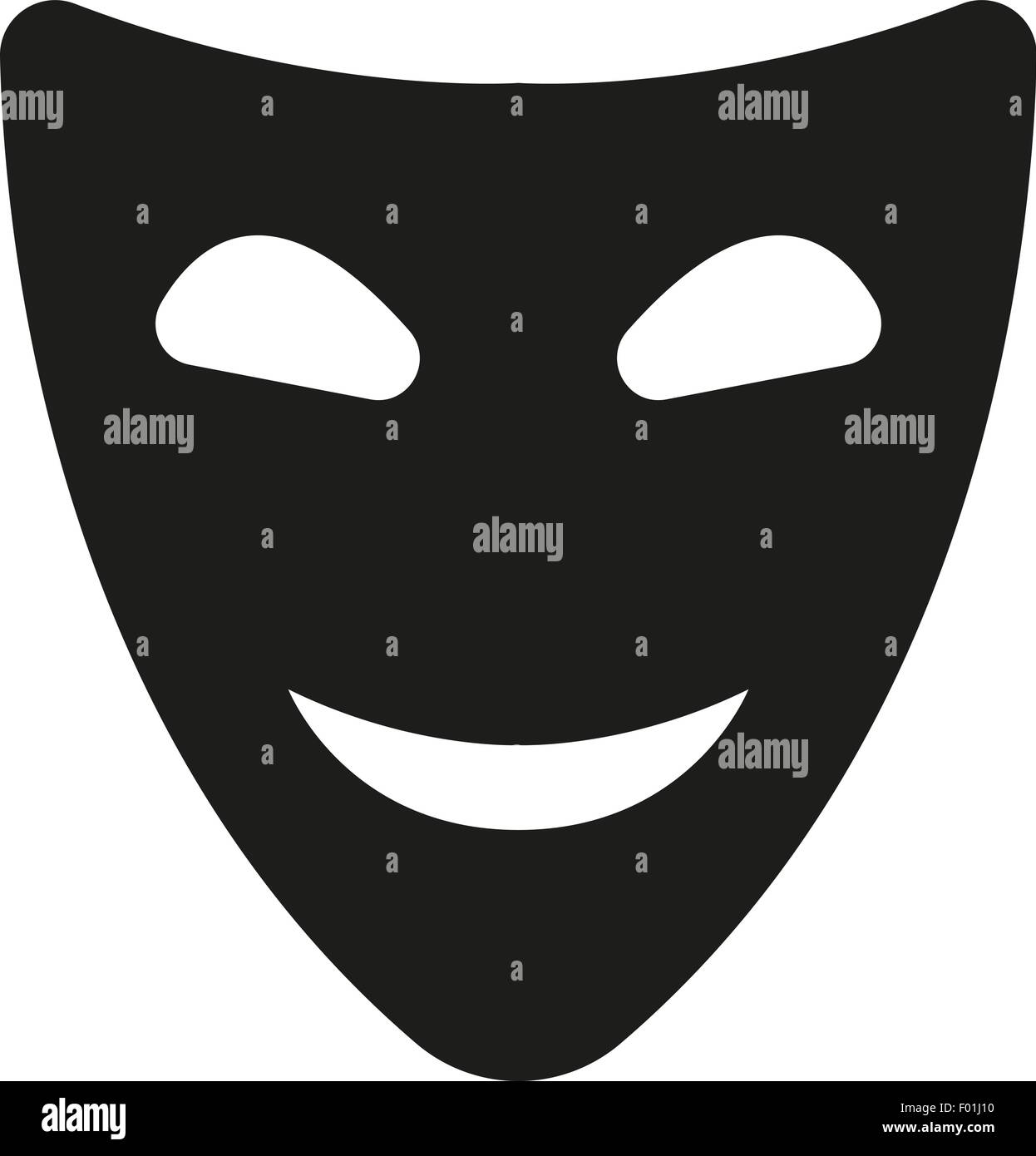 The smiling mask icon. Comedy and theater symbol. Flat Stock Vector ...