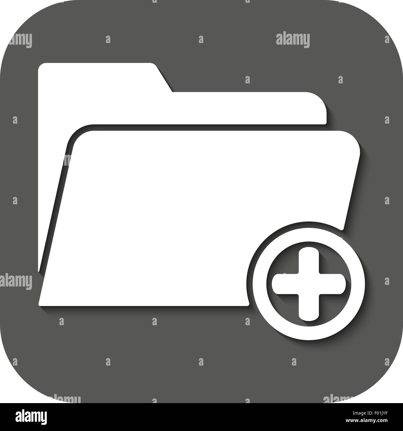 The add to folder icon. Data and directory, archive, storage symbol ...