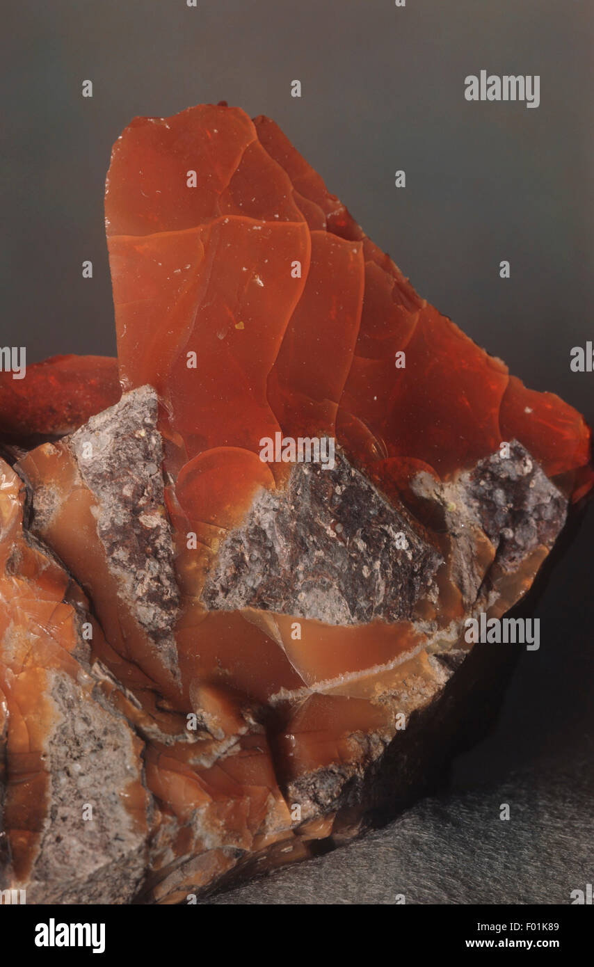 Minerals - Fire opal Stock Photo - Alamy