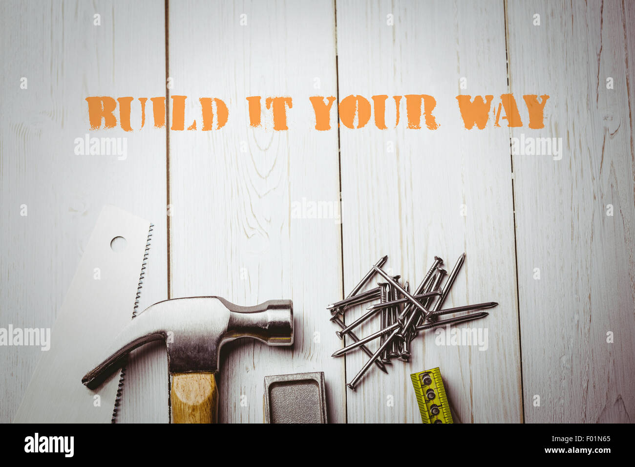 Build it your way against desk with tools Stock Photo - Alamy