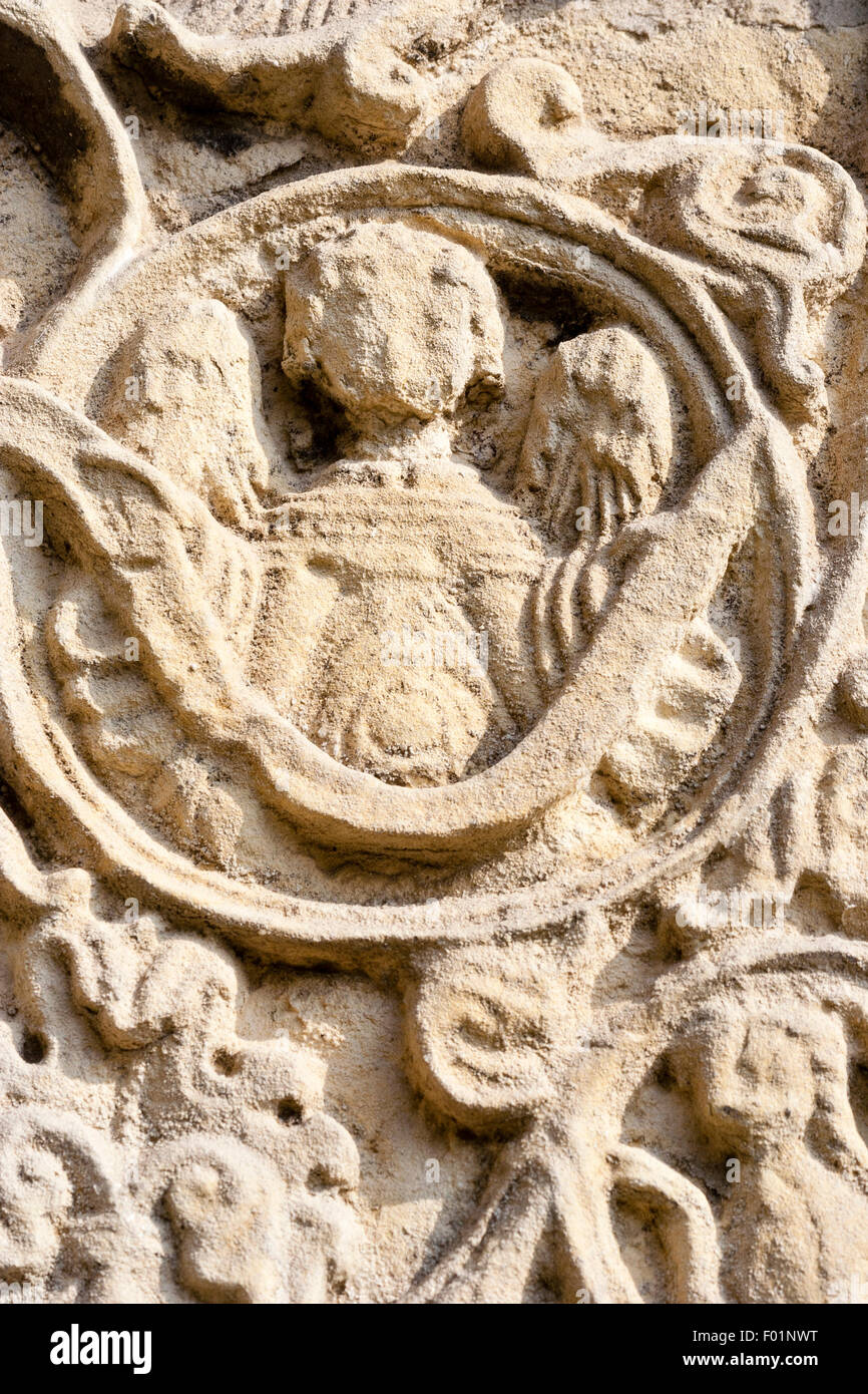 England, Barfrestone. Norman carvings. St Nicholas church. 12th century ...