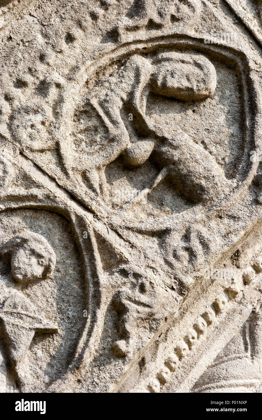 England, Barfrestone. Norman stone carvings. South door tympanum ...