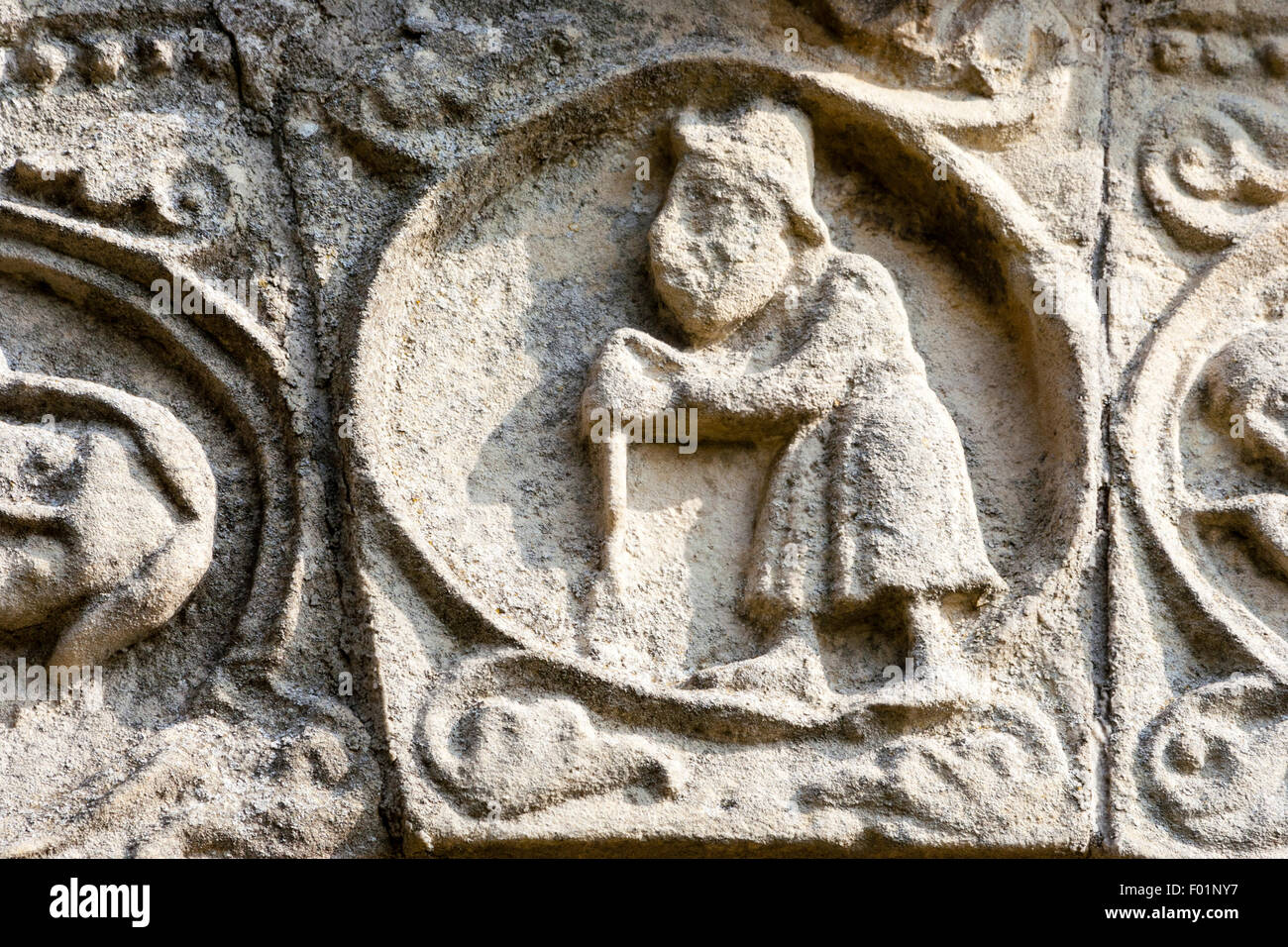 England, Barfrestone. Norman carvings. St Nicholas church. Tympanum ...