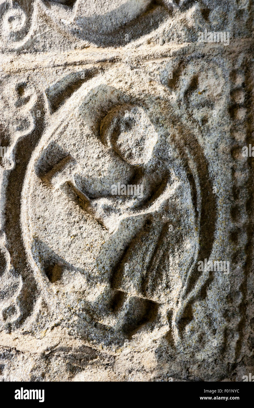 England, Barfrestone church. Norman stone carvings. South door tympanum ...