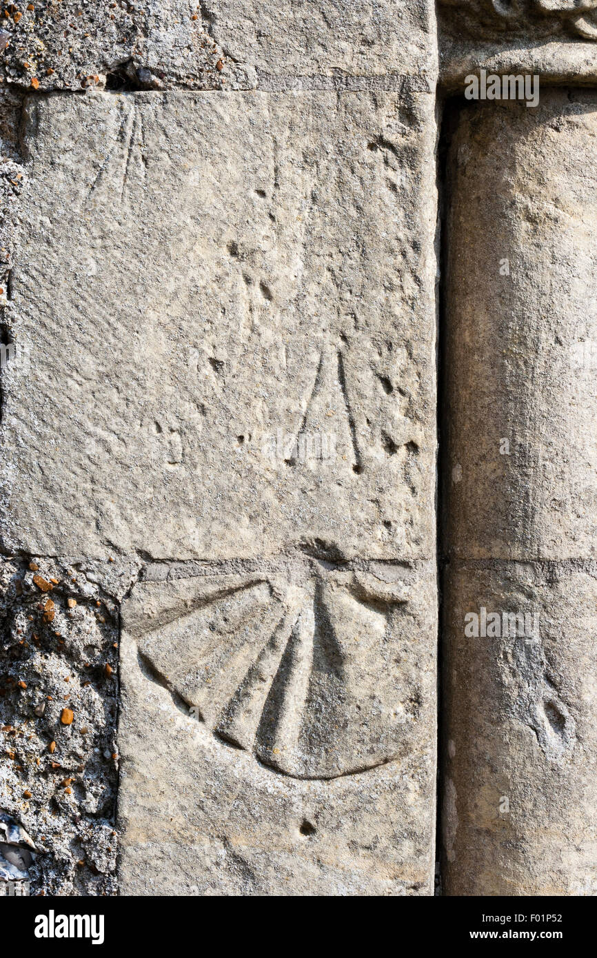England, Barfrestone. Norman carvings. St Nicholas church. South door ...