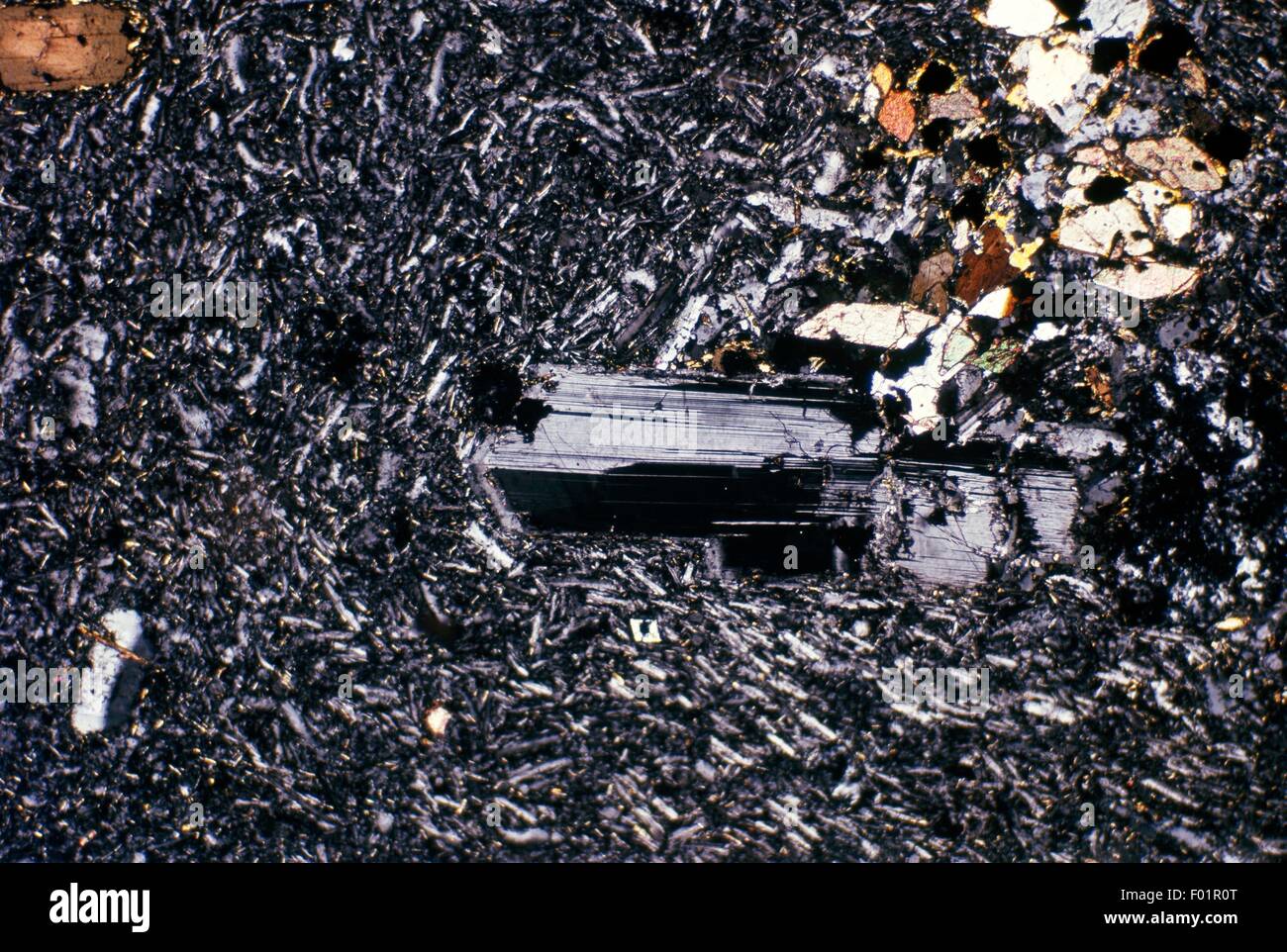 Nephelinic Phonolite, igneous rock, section Stock Photo - Alamy