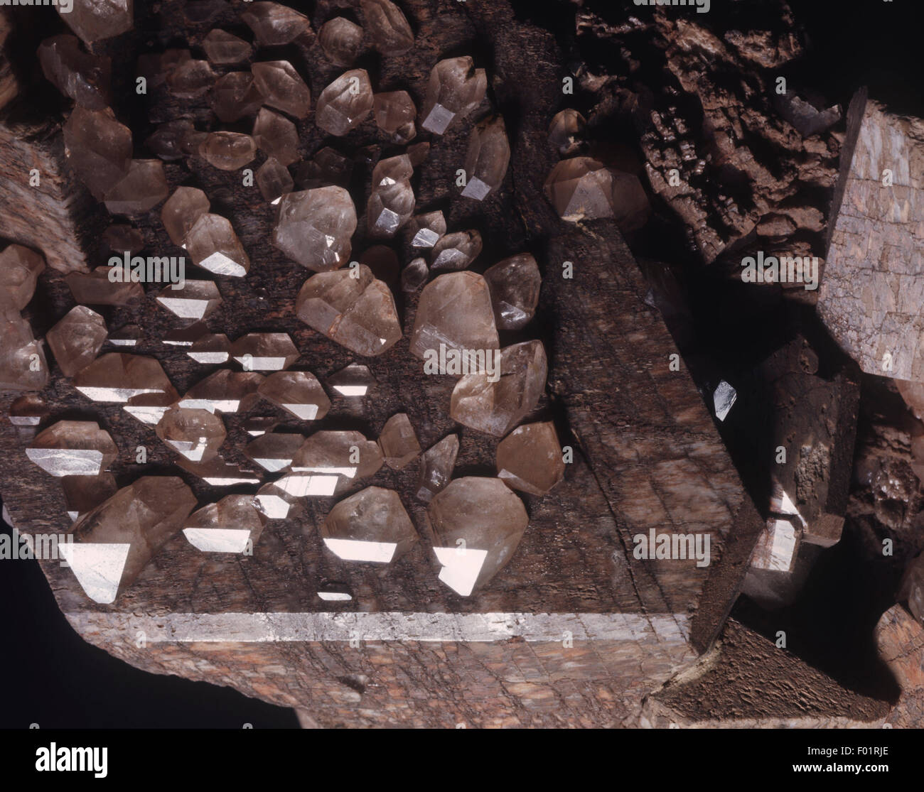 Minerals - Orthoclase and Quartz Stock Photo - Alamy