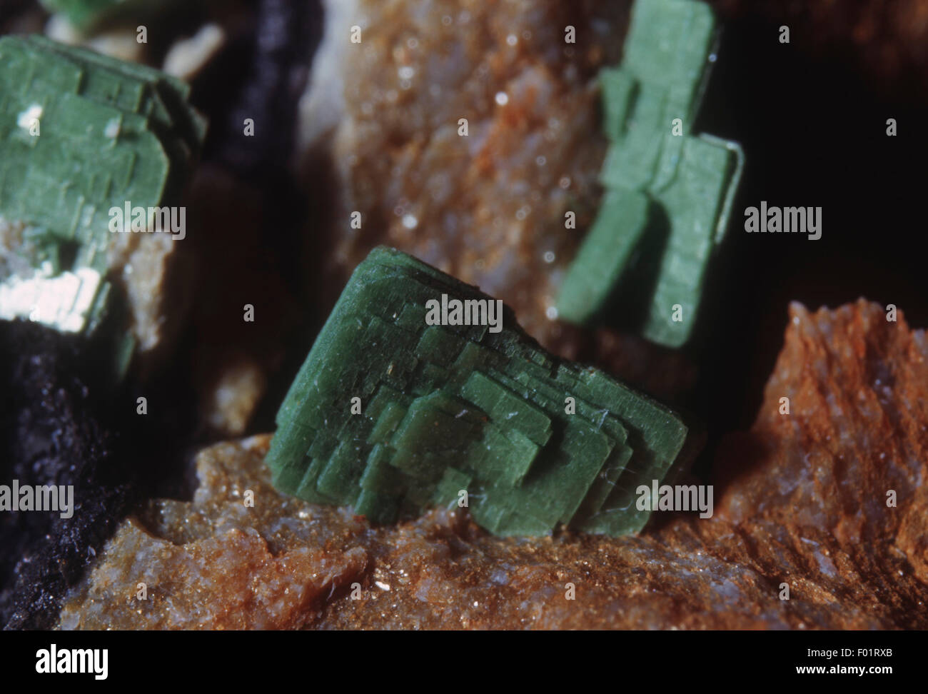 Minerals - Torbernite Stock Photo - Alamy