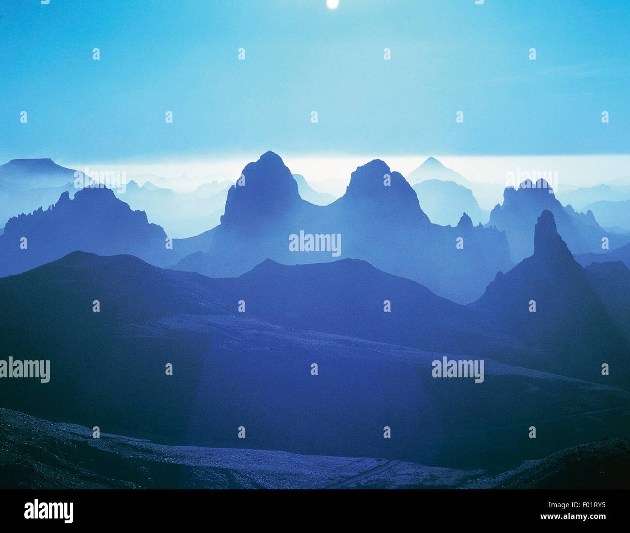 Hoggar Mountains (Ahaggar), mountain range formed from volcanic rocks ...