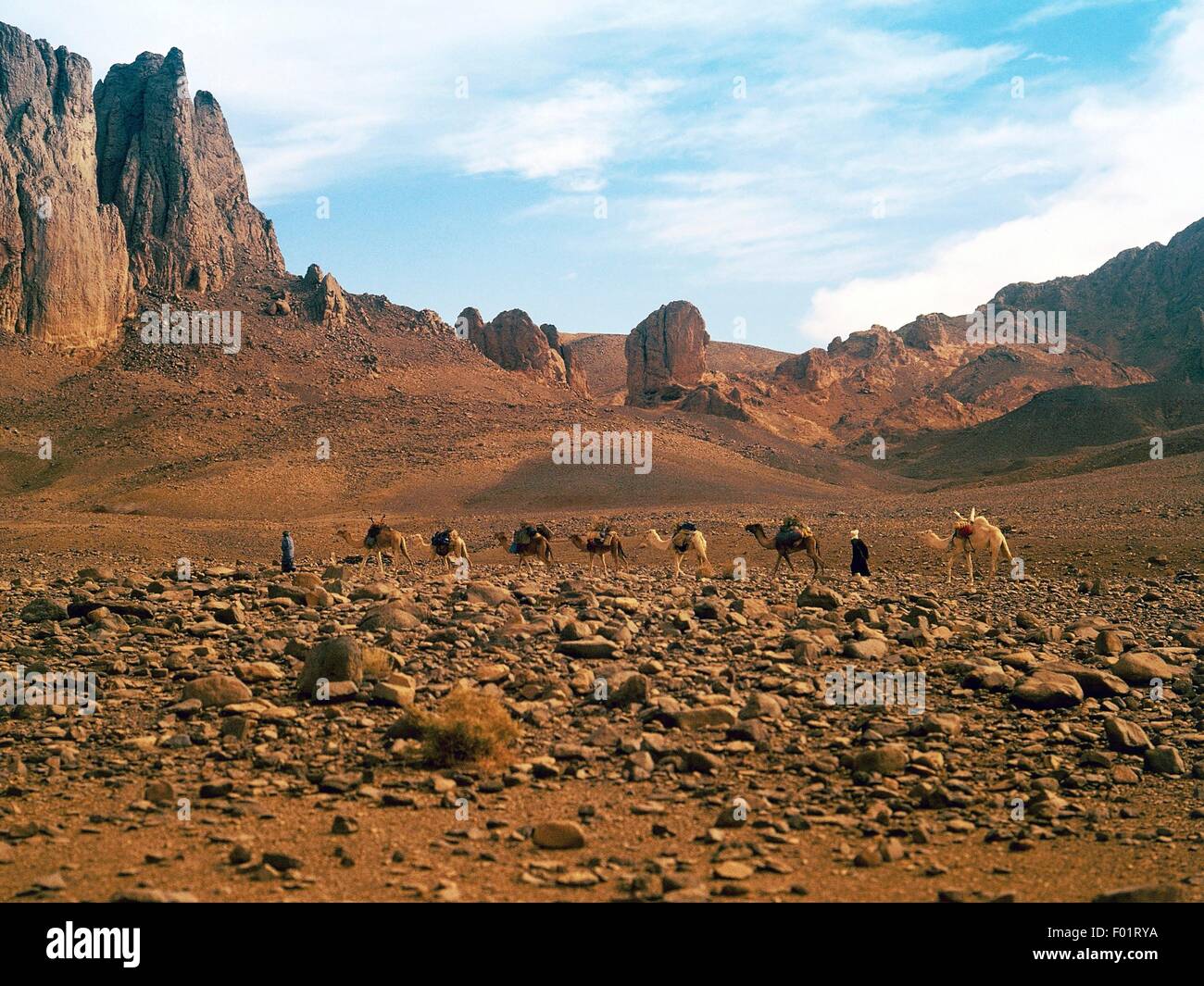 Hoggar Mountains (Ahaggar), mountain range formed from volcanic rocks ...