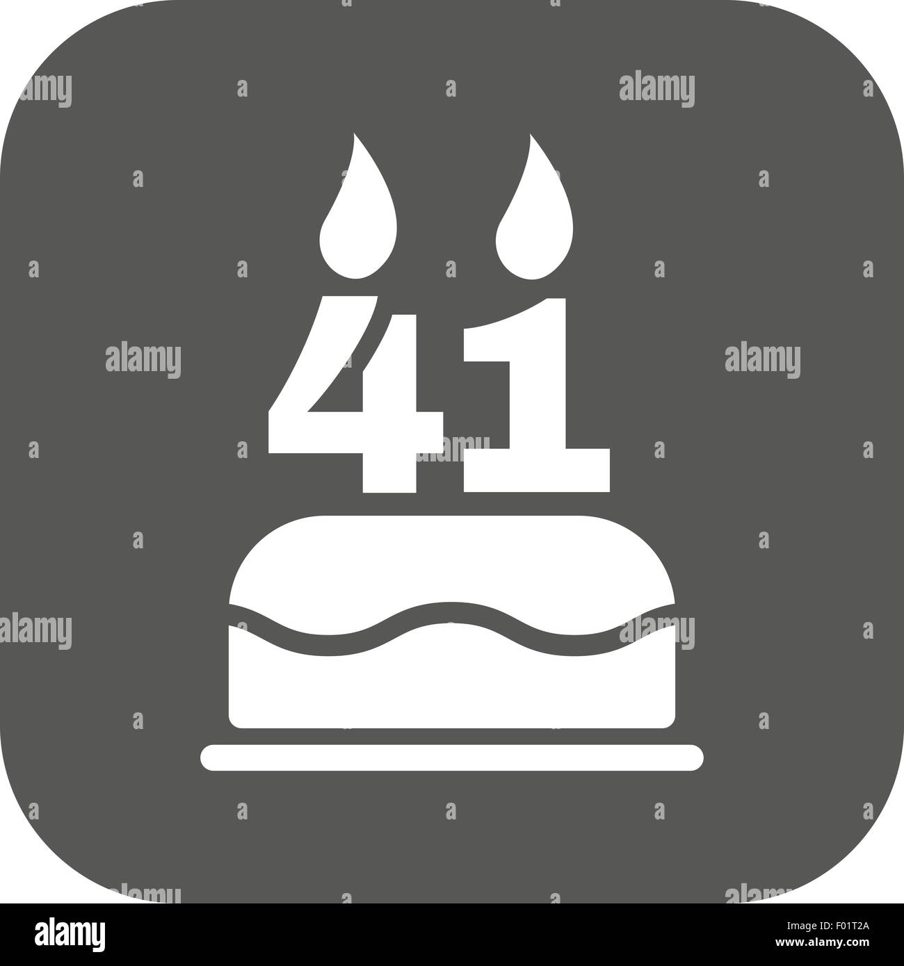 The birthday cake with candles in the form of number 41 icon. Birthday ...