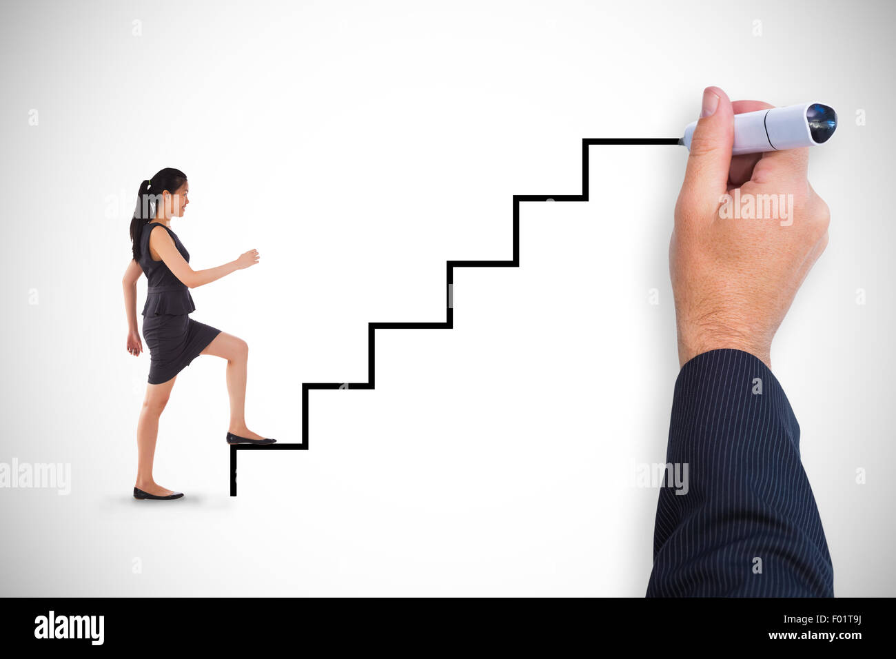 Woman stepping up fingers hi-res stock photography and images - Alamy