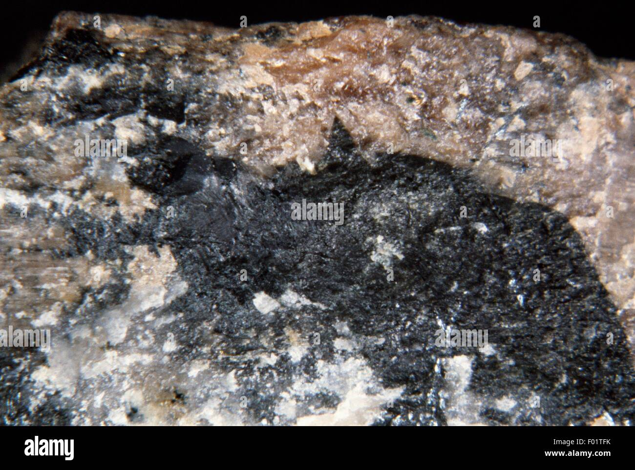 Triphylite, phosphate, on Pegmatite, rocks belonging to the granite ...