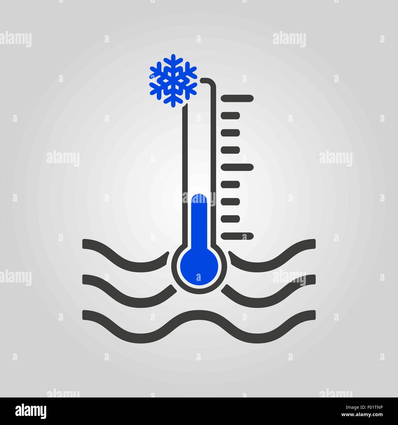 The cold water temperature icon. Icy liquid symbol. Flat Stock Vector ...