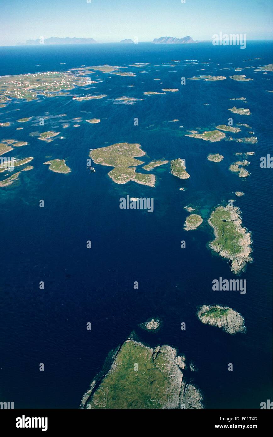 Aerial view rost island lofoten hi-res stock photography and images - Alamy