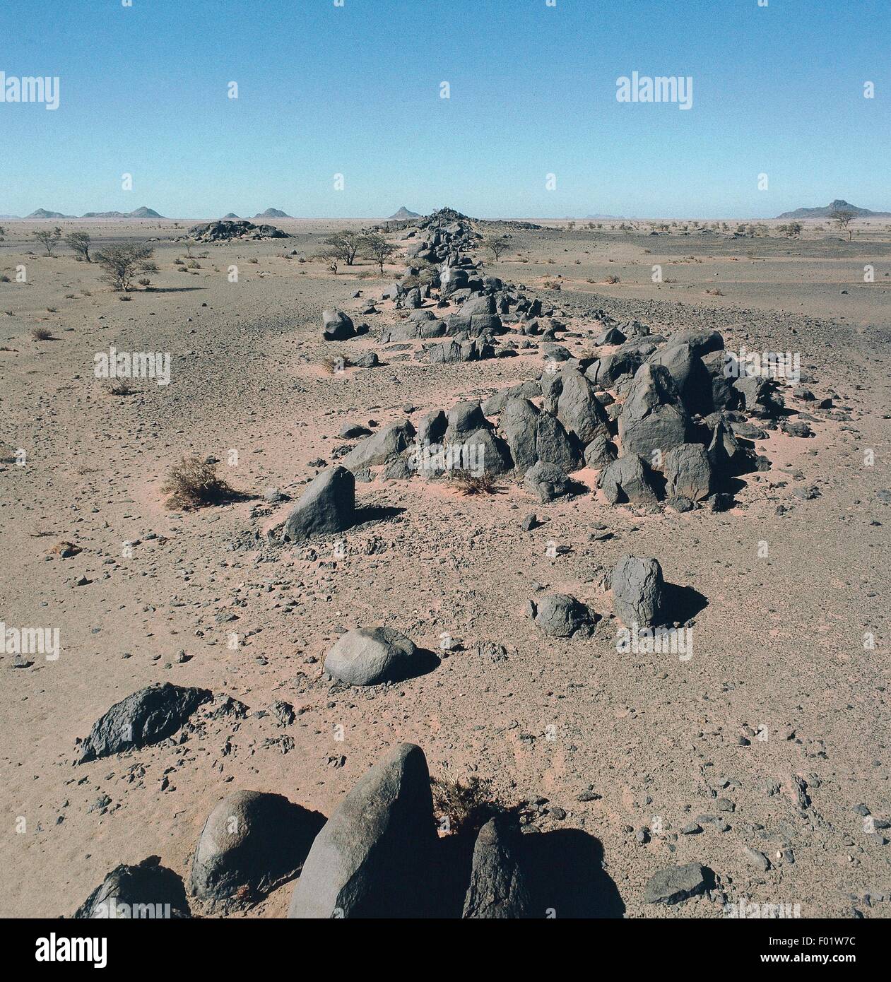 Stony desert, Bir-Moghrein, Tiris Zemmour region, Sahara Desert ...