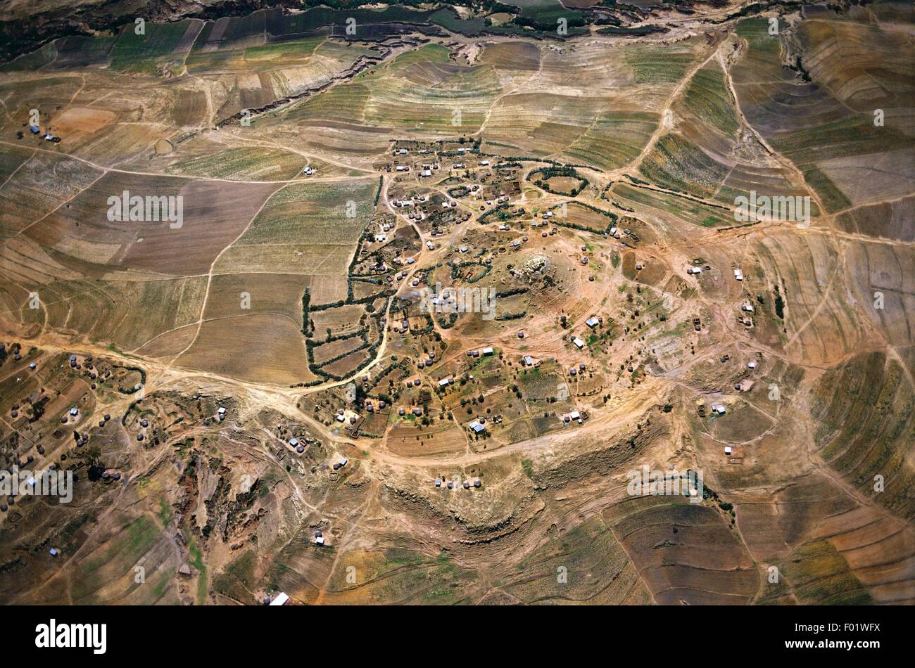 Aerial view of the lowlands of Lesotho Stock Photo - Alamy