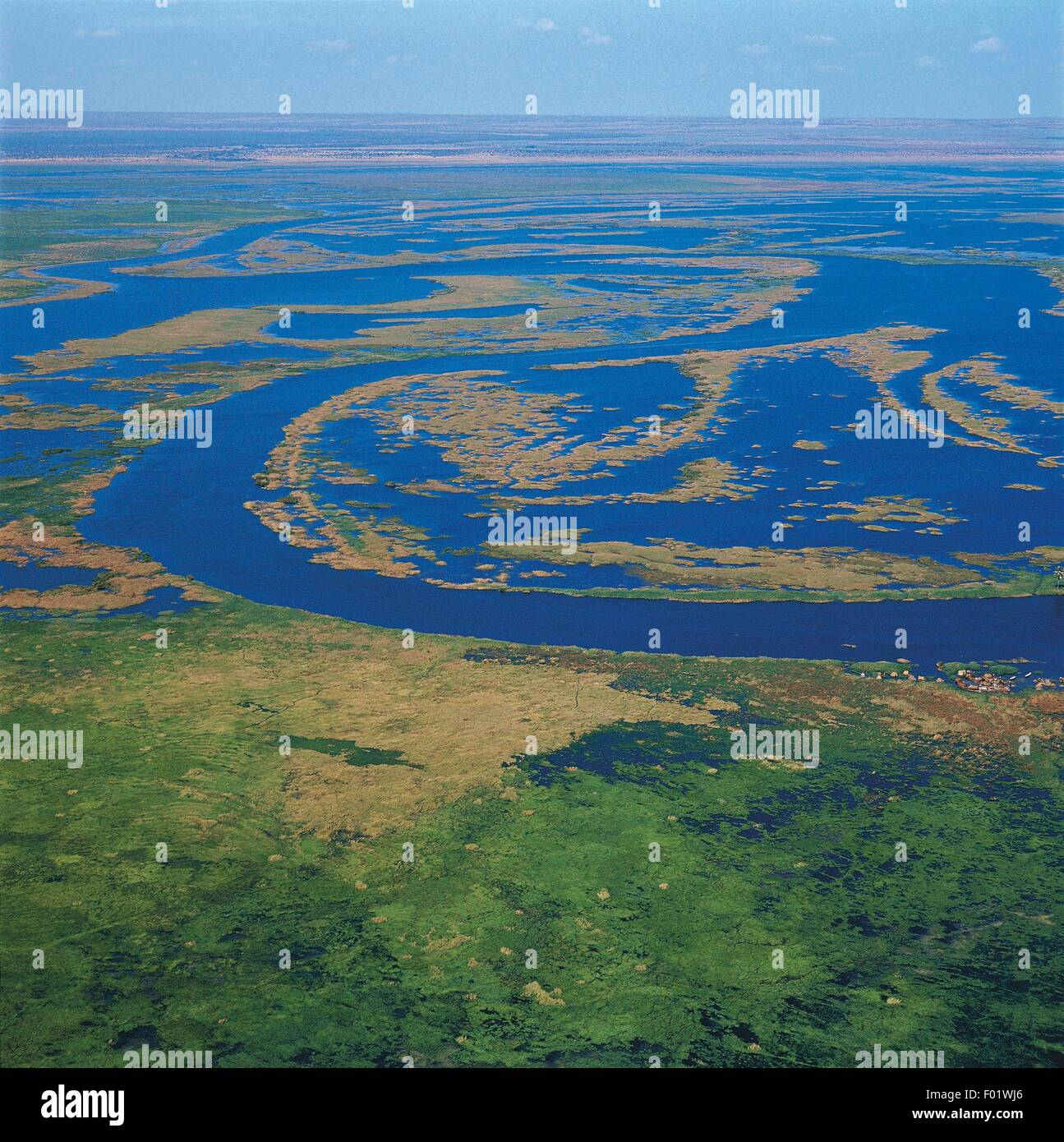 Aerial view of the Kafue River marshes - Zambia Stock Photo - Alamy