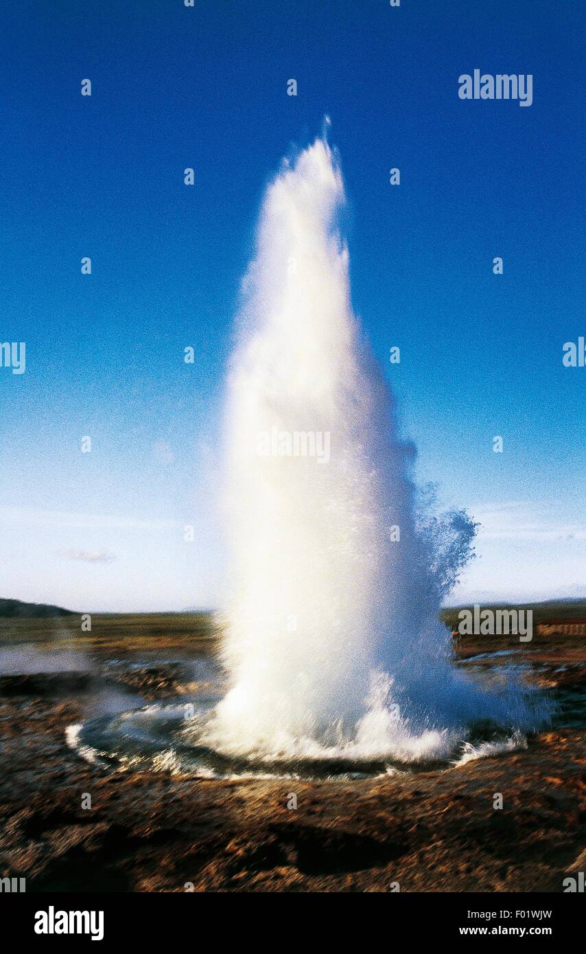 A typical geyser in south-east Iceland Stock Photo - Alamy