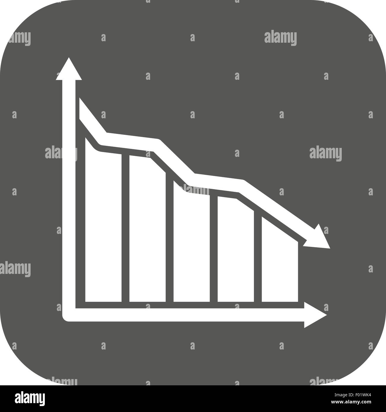 The graph down icon. Chart below and loss, reduction symbol. Flat Stock ... The graph down icon. Chart below and loss, reduction symbol. Flat Stock ...