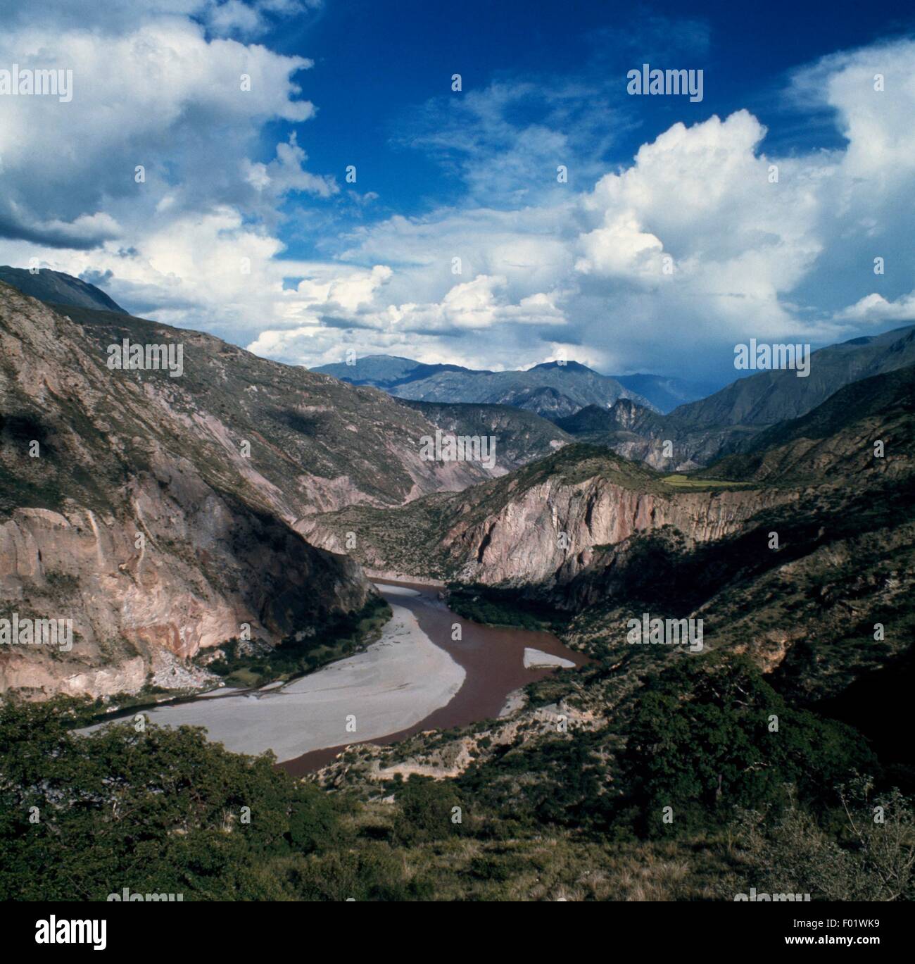 The Apurimac River, the source of the Amazon river system, Andes, Peru ...