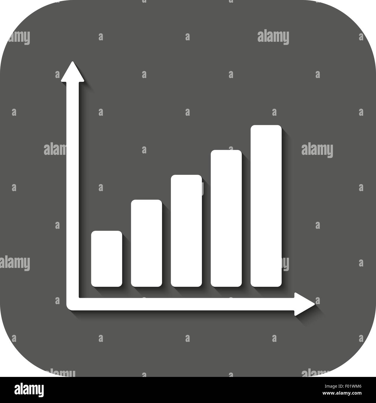 The growing graph icon. Growth and up symbol. Flat Stock Vector Image ...