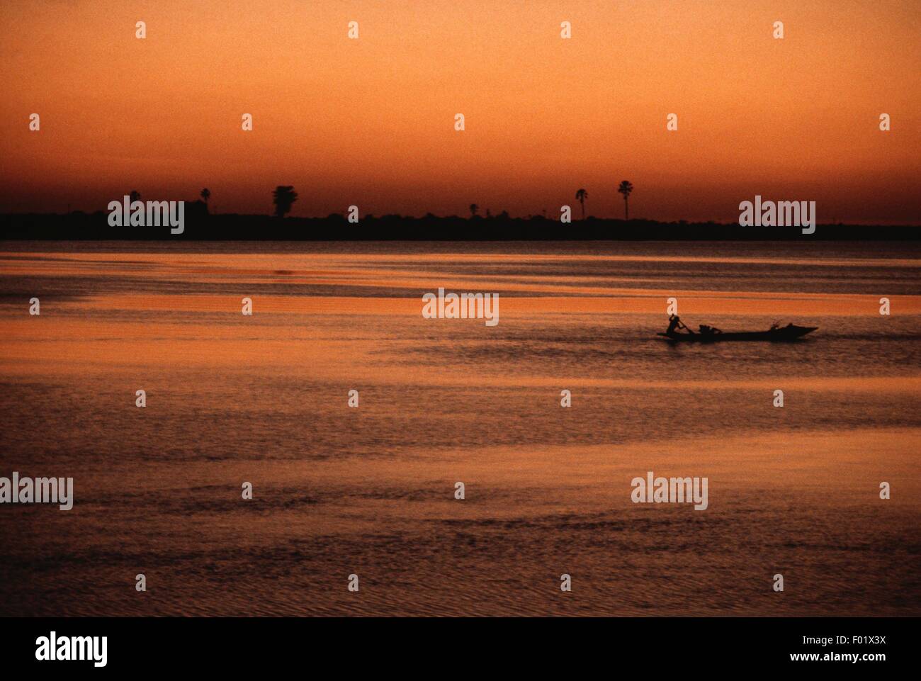 Mauritania - Senegal river, sunset Stock Photo - Alamy