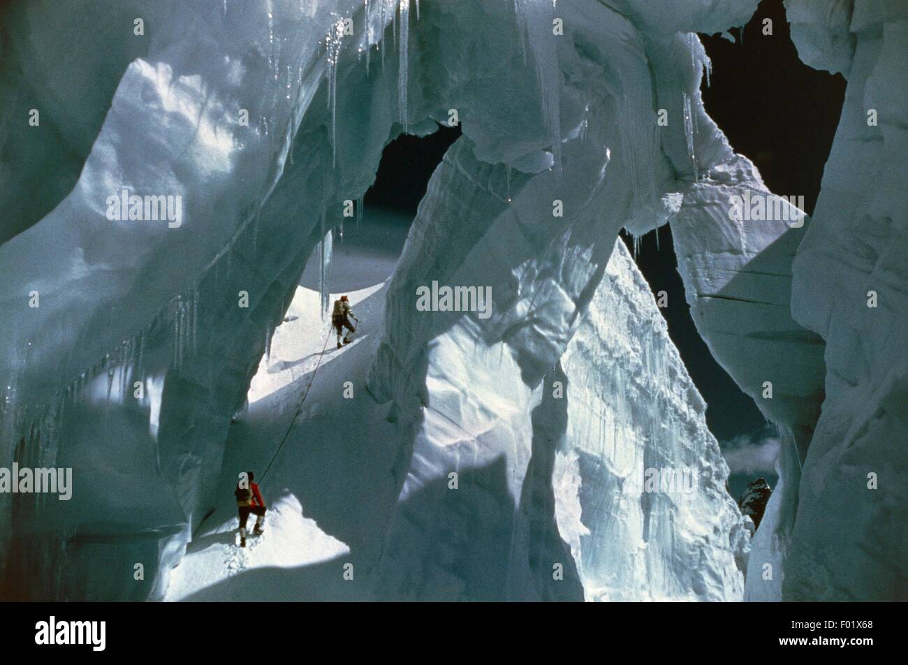 The Lex Blanche Glacier in Val Veny, Mont Blanc massif, Valle d'Aosta ...