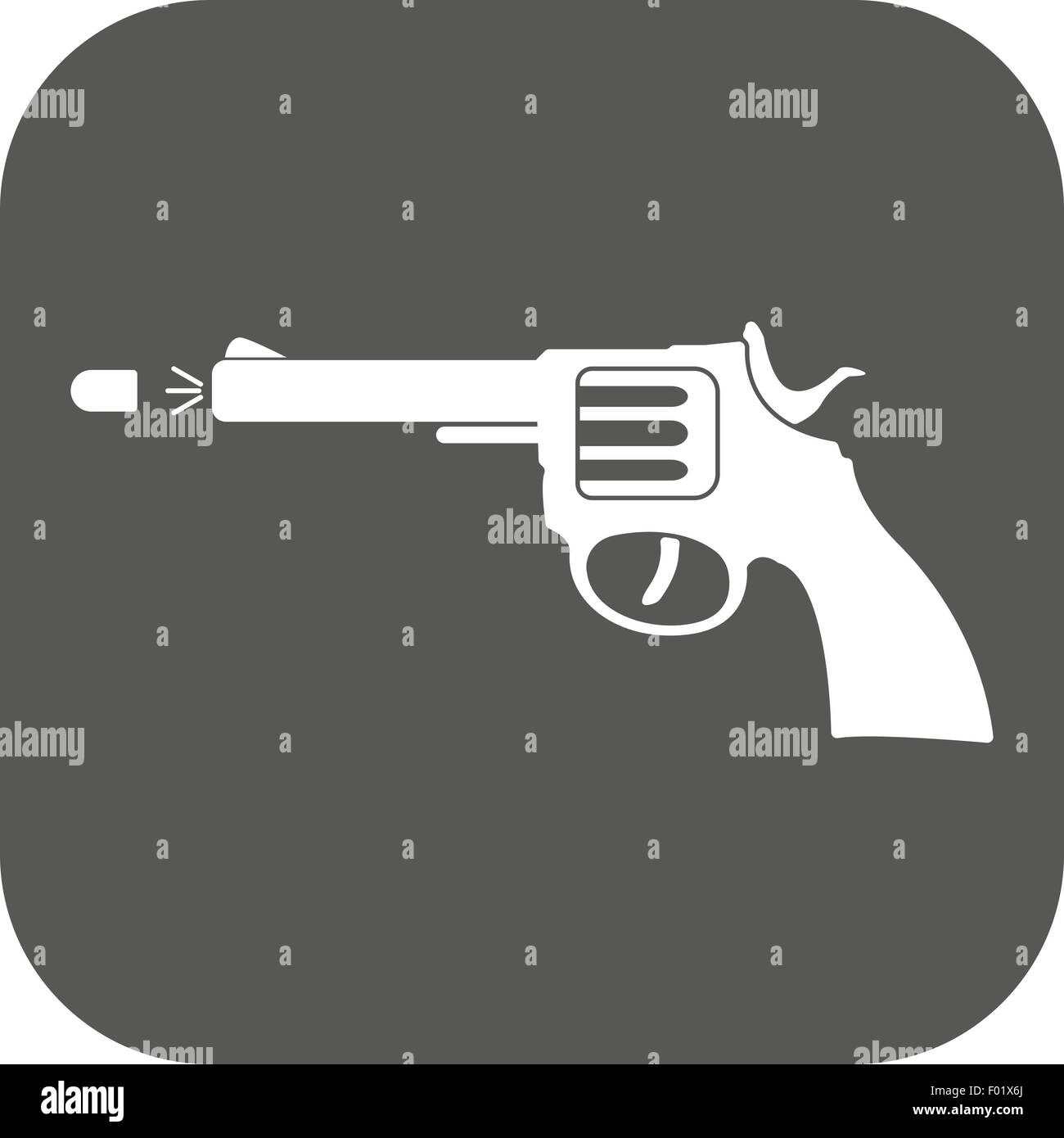 The gun icon. Pistol and handgun, weapon, revolver, shot symbol. Flat ...