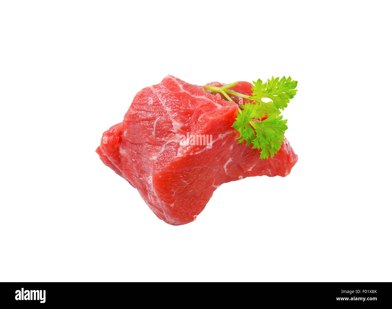 fresh beef meat chunk isolated on white Stock Photo - Alamy