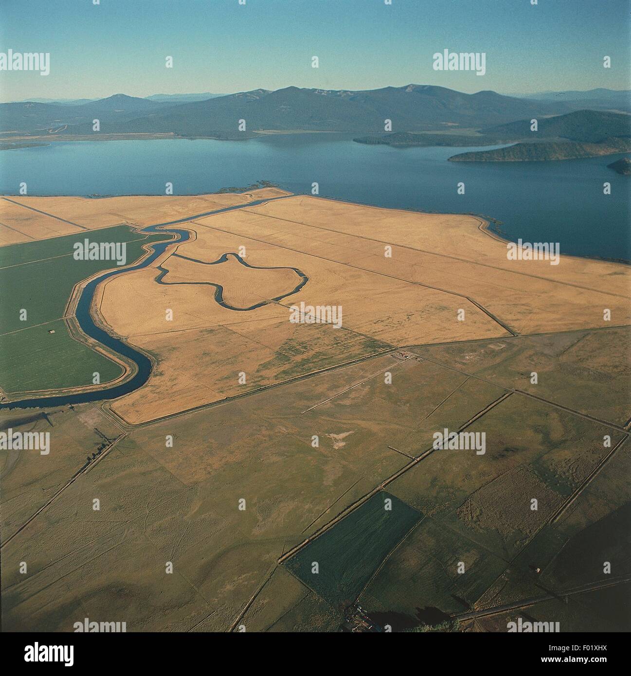 Aerial view of wheat fields - Oregon, United States of America Stock ...