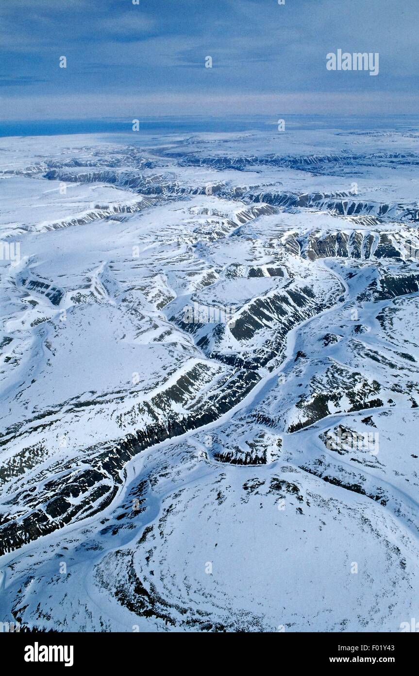 Aerial view of Brodeur Peninsula - Baffin Island, Nunavut Territory ...