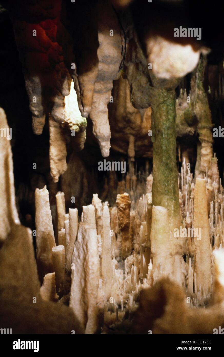 Stalactites and stalagmites, Castellana caves (Bari), Puglia, Italy ...