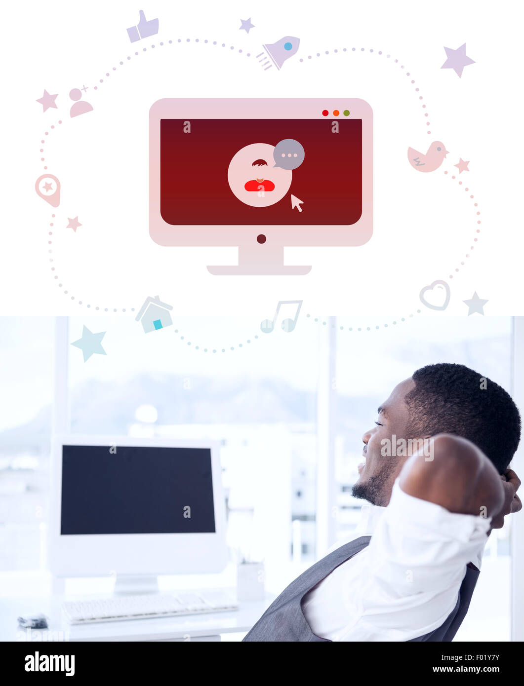 Composite image of video chat graphics Stock Photo - Alamy