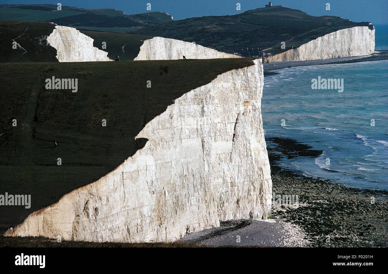 The Seven Sisters, a series of chalk cliffs on the English Channel in ...