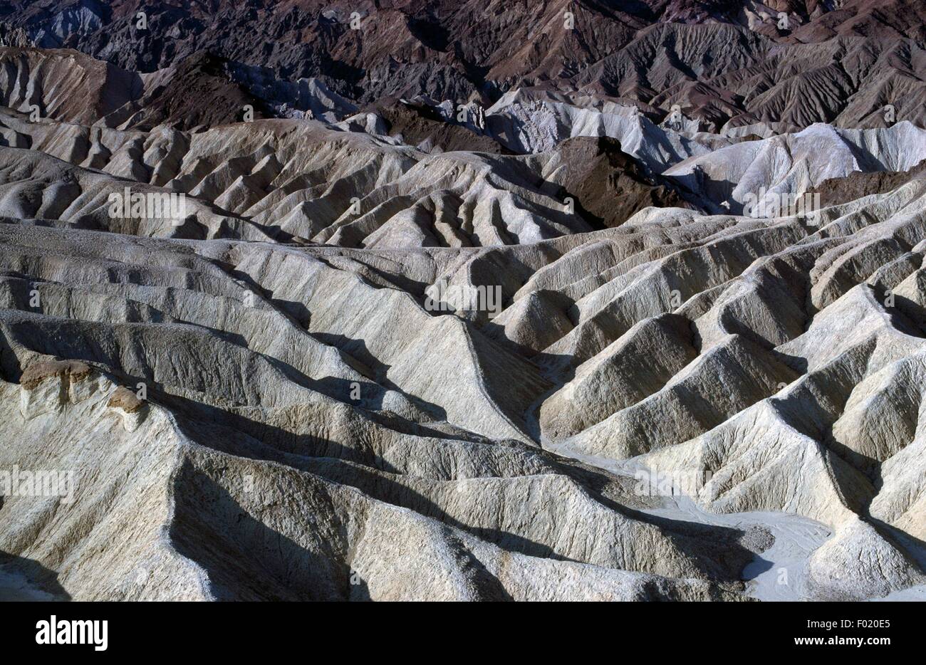 Erosion of sedimentary and volcanic rocks, Death Valley National Park ...
