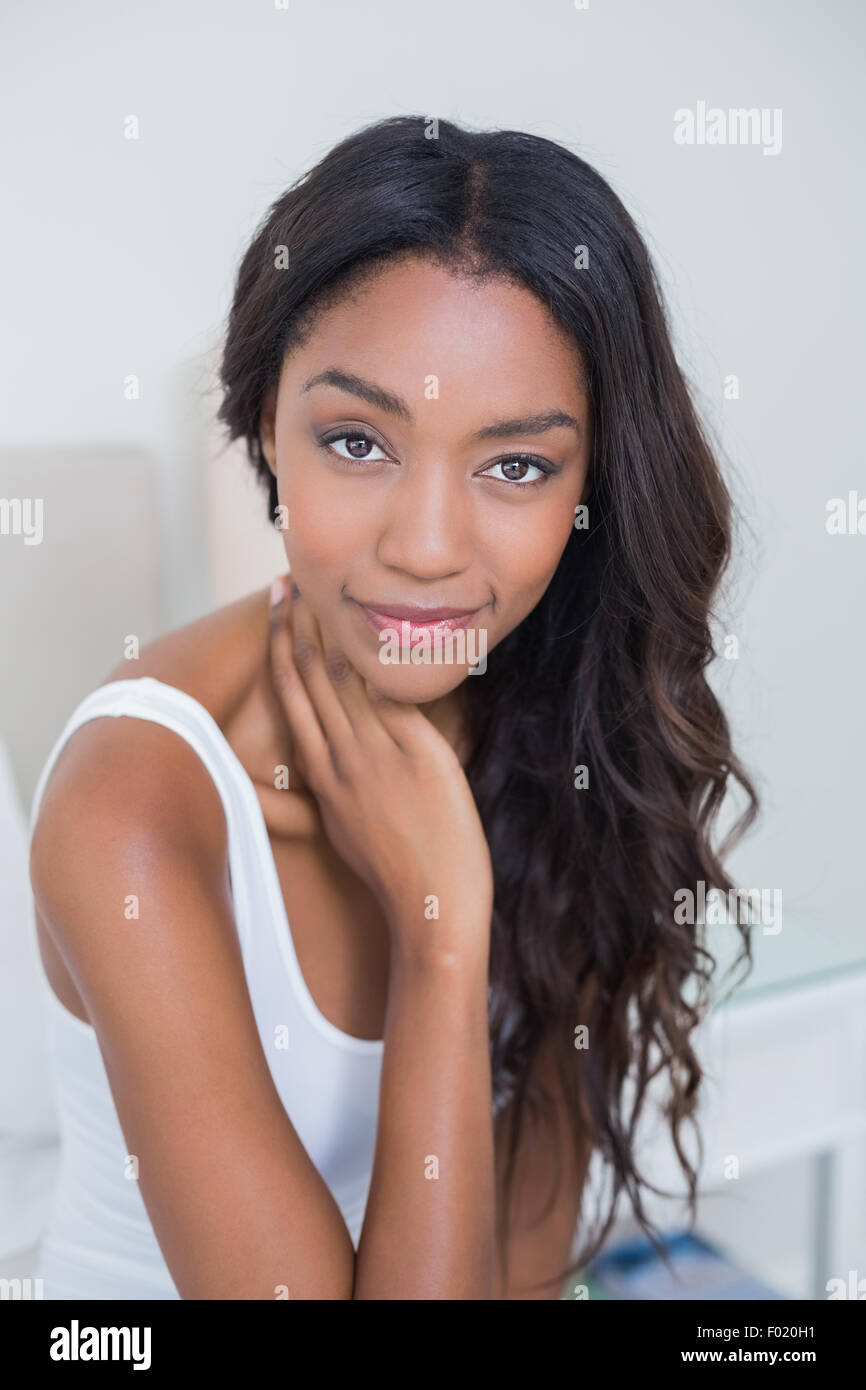 Beautiful woman smiling at camera Stock Photo - Alamy