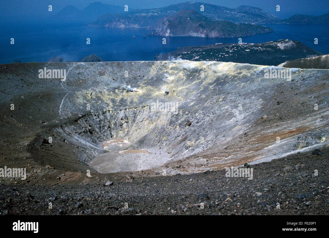 Gran Cratere (The Great Crater) on the island of Vulcano, Aeolian ...