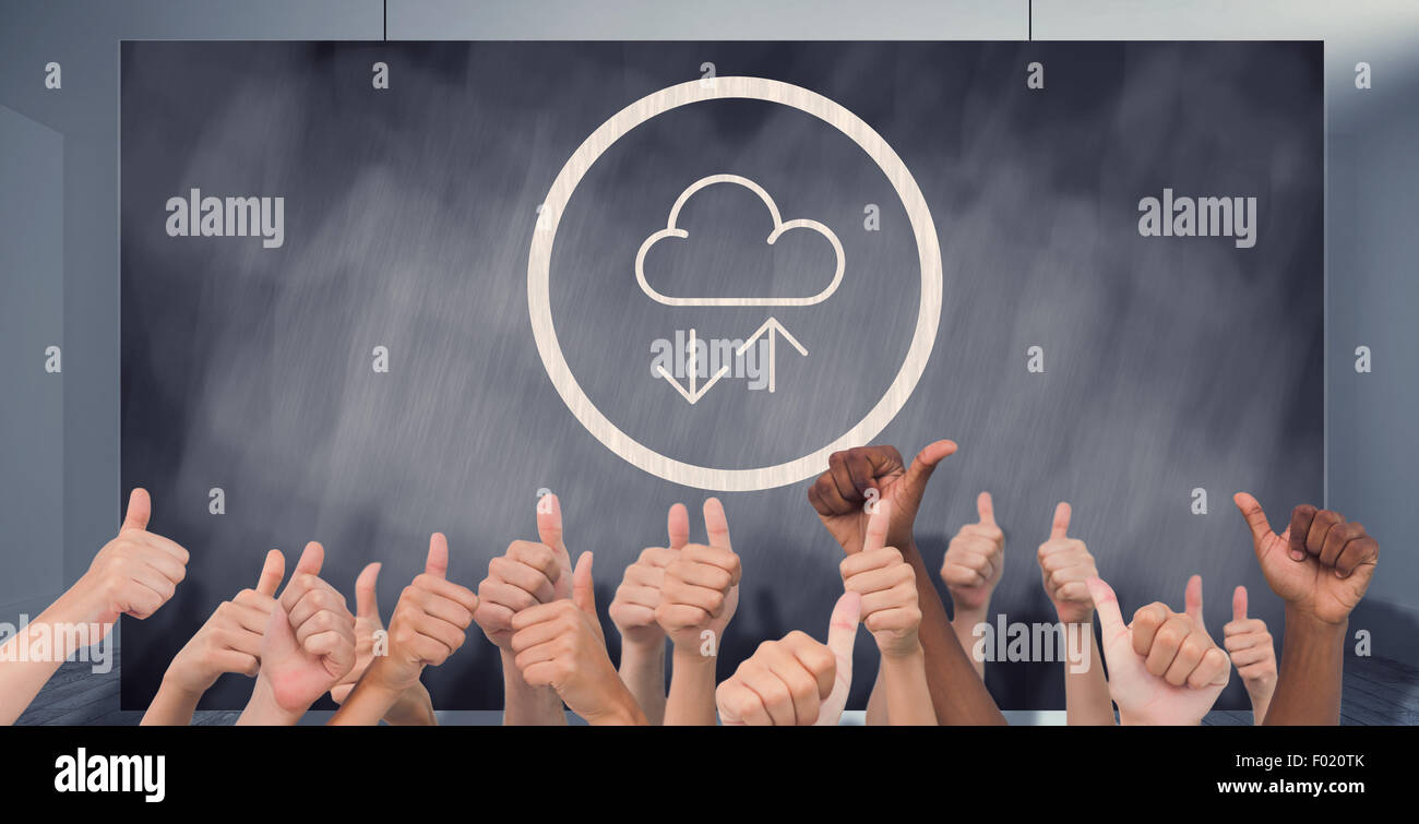 Composite image of hands giving thumbs up Stock Photo - Alamy
