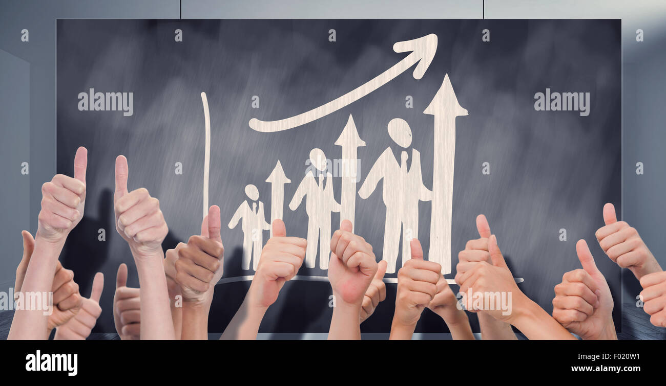 Composite image of group of hands giving thumbs up Stock Photo - Alamy