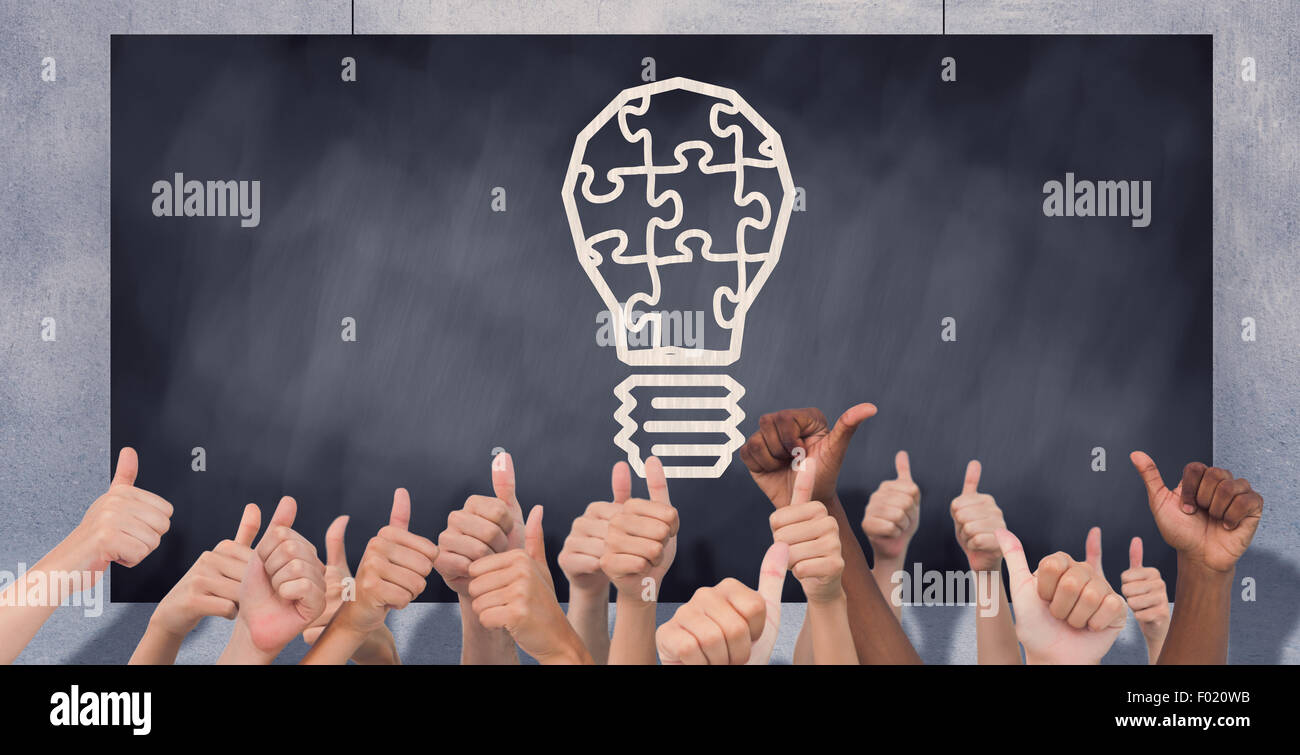 Composite image of hands giving thumbs up Stock Photo - Alamy