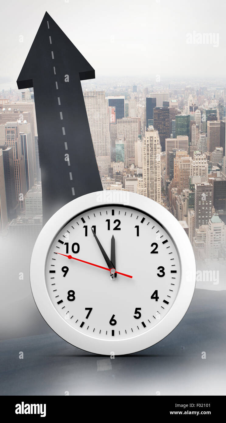 Composite image of countdown to midnight on clock Stock Photo - Alamy