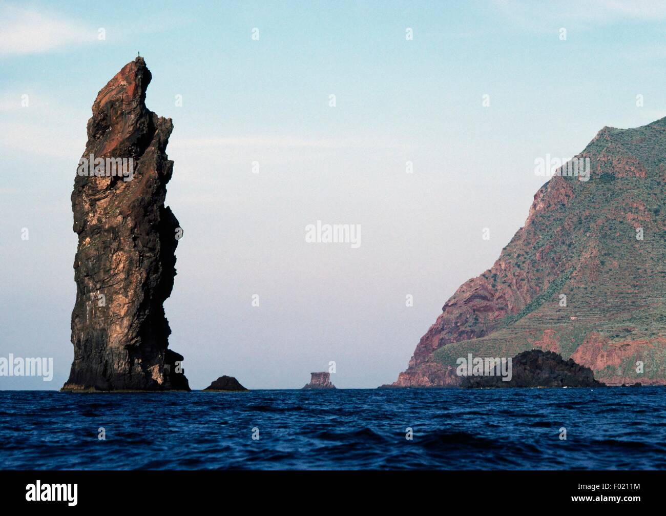 La Canna, igneous rock formation in Filicudi, Aeolian islands (UNESCO ...