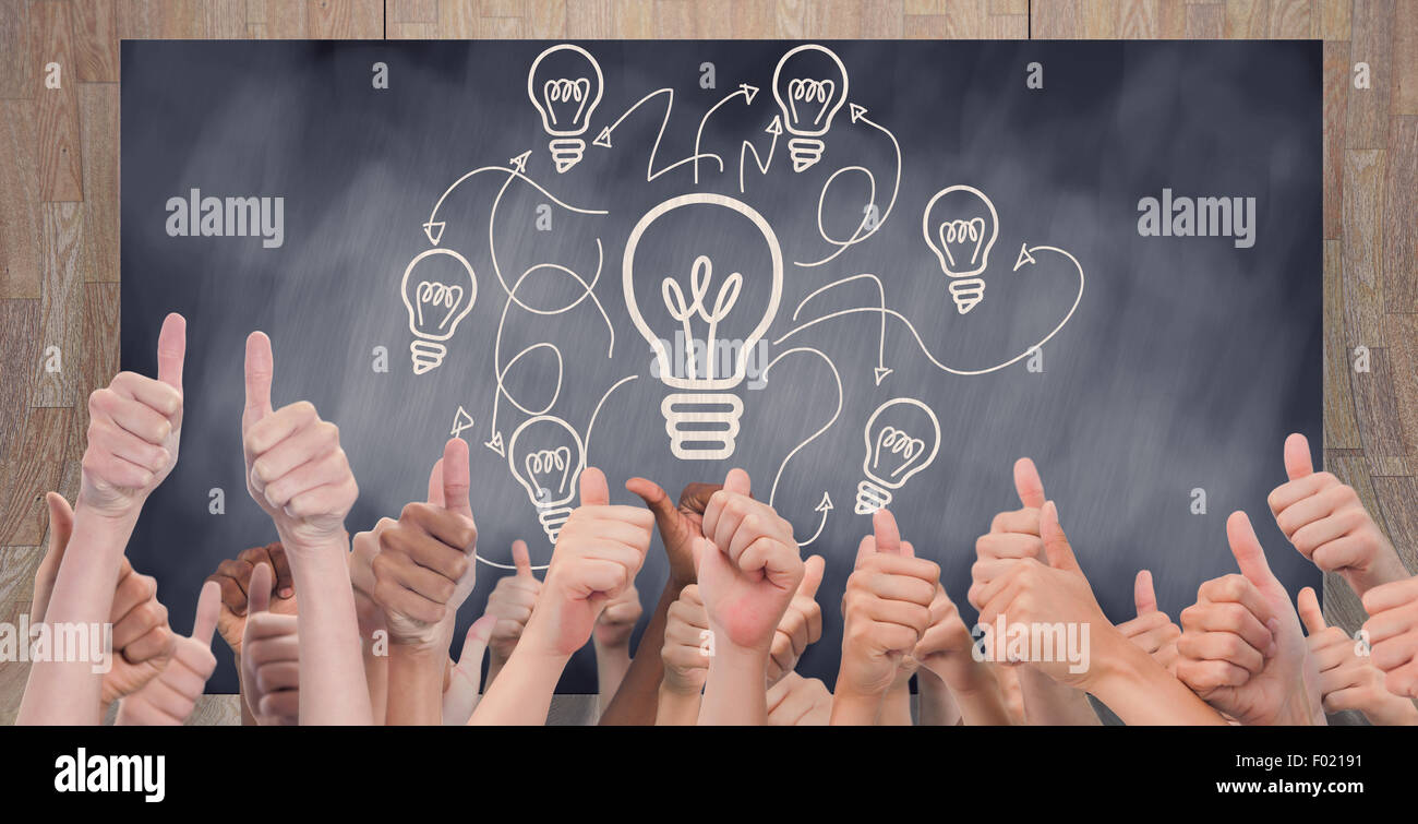 Composite image of hands giving thumbs up Stock Photo - Alamy
