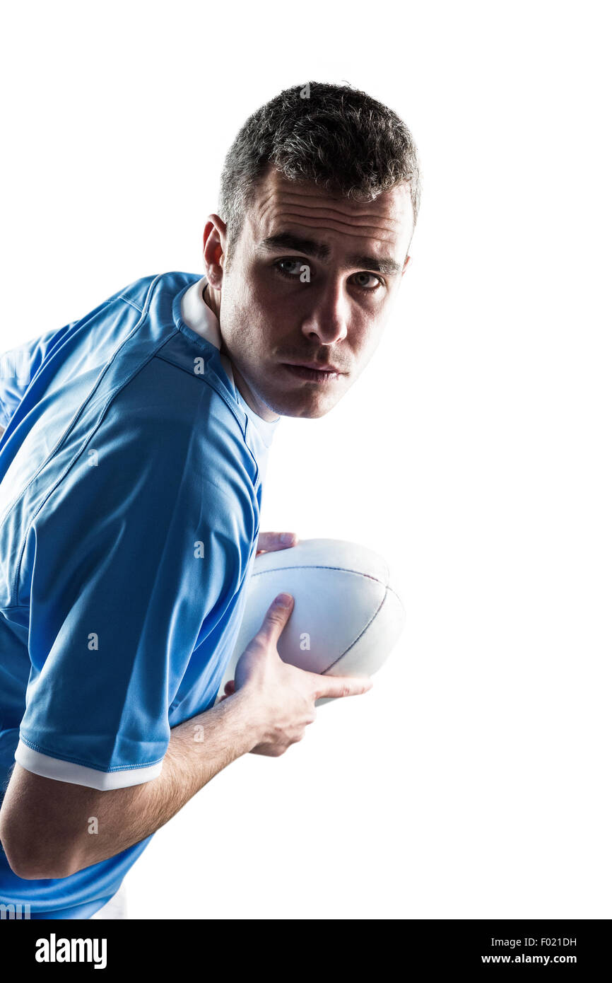 Rugby player throwing a rugby ball Stock Photo - Alamy