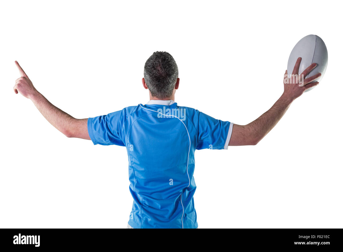 Rugby player gesturing with hands Stock Photo - Alamy